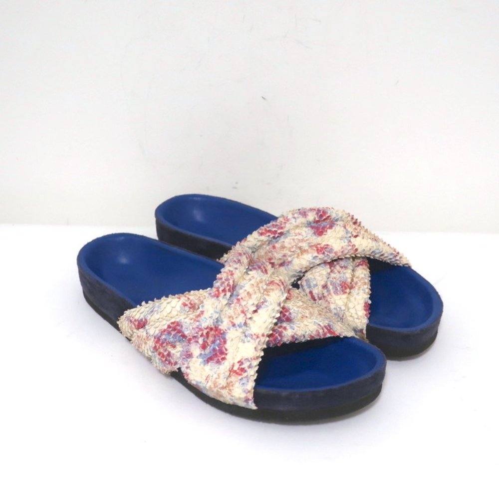 Isabel Marant Holden Crisscross Slide Sandal Cream - Gem